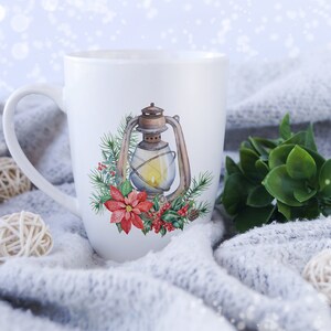 Merry Christmas Watercolor Clipart, Christmas Decor PNG, Poinsettia ...