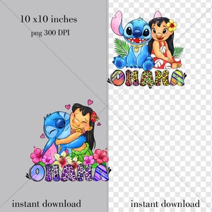 Aloha Stitch PNG Prints. Ohana Sublimation Designs (digital Download ...