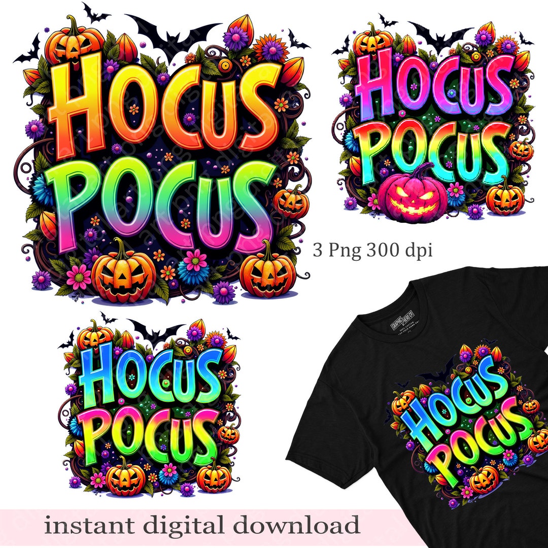 Neon Hocus Pocus PNG: Halloween Bright Print (digital File) - Etsy