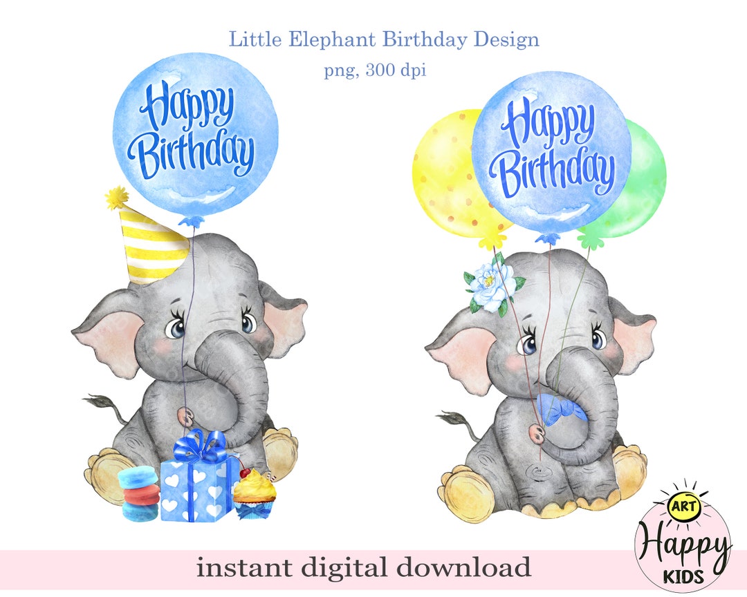 Elephant Boy Png Sublimation Design Boy Birthday Elephant - Etsy