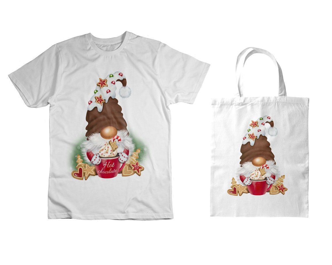 Hot Chocolate Gnome With Cup PNG Gnome PNG Print Christmas - Etsy