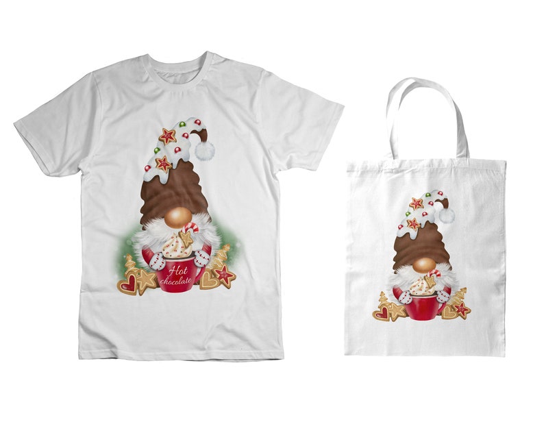 Hot Chocolate Gnome With Cup PNG Gnome PNG Print Christmas - Etsy
