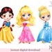 Princess PNG Print, Ariel Jasmine Snow White, Princess Sublimation ...