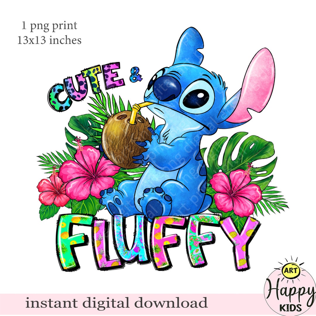 Stich Png, Stitch Sublimation Design, Instant Download, Cute and Fluffy ...
