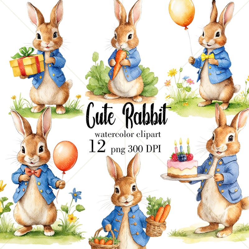 Peter Rabbit Clipart - Etsy