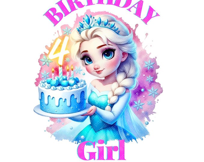 Elsa Birthday Girl PNG: Frozen Princess Invitation (digital Download ...