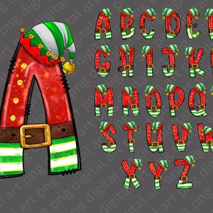 Christmas Doodle Alphabet Png, Gnome Alphabet, Christmas Alphabet Png ...