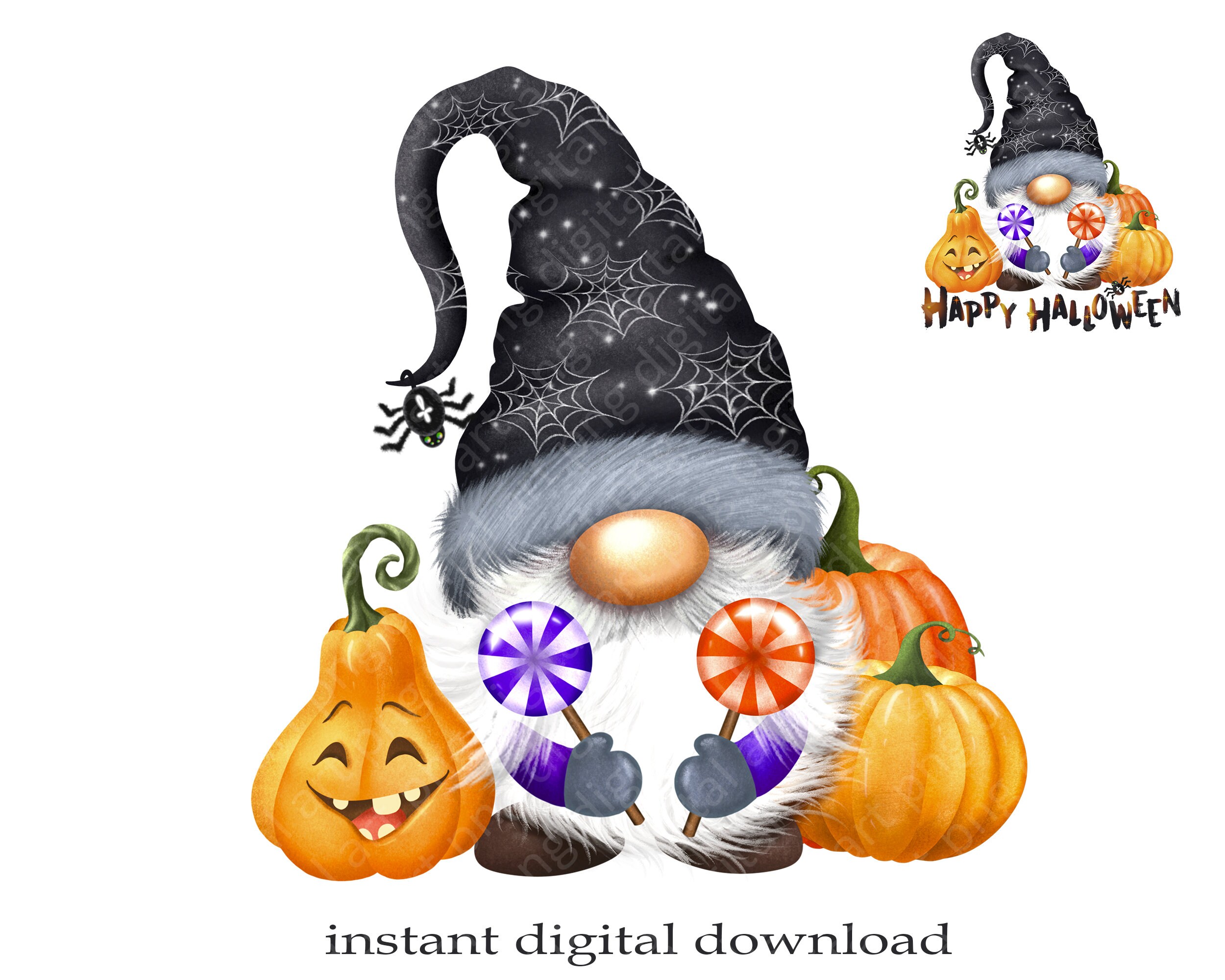 Halloween Gnome With Pumpkins PNG Print Gnome Sublimation - Etsy
