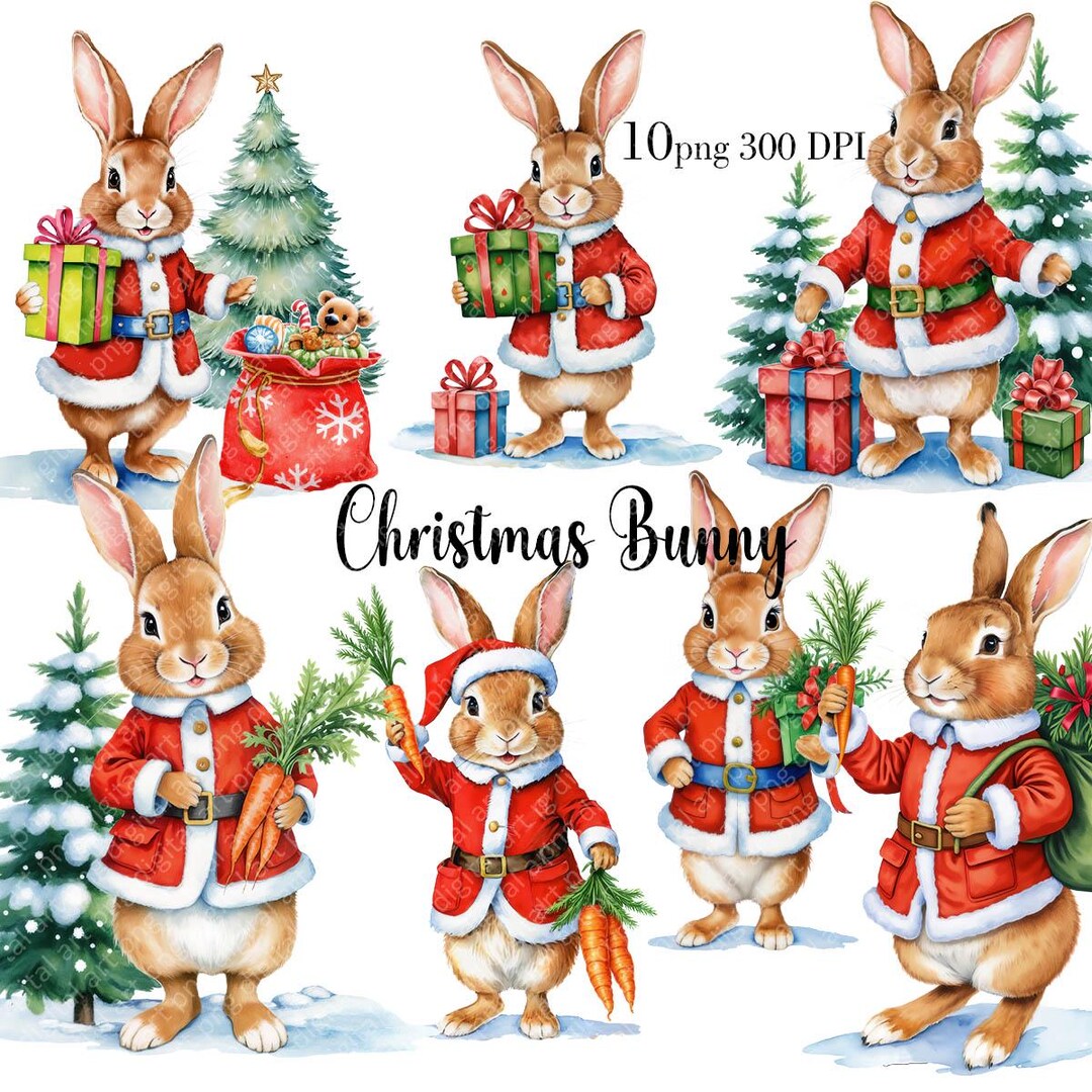 Christmas Bunny Clipart, Peter Rabbit PNG, Christmas Tree PNG ...