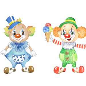 Funny Clowns Watercolor Clipart. Circus Clipart Clowns Png - Etsy