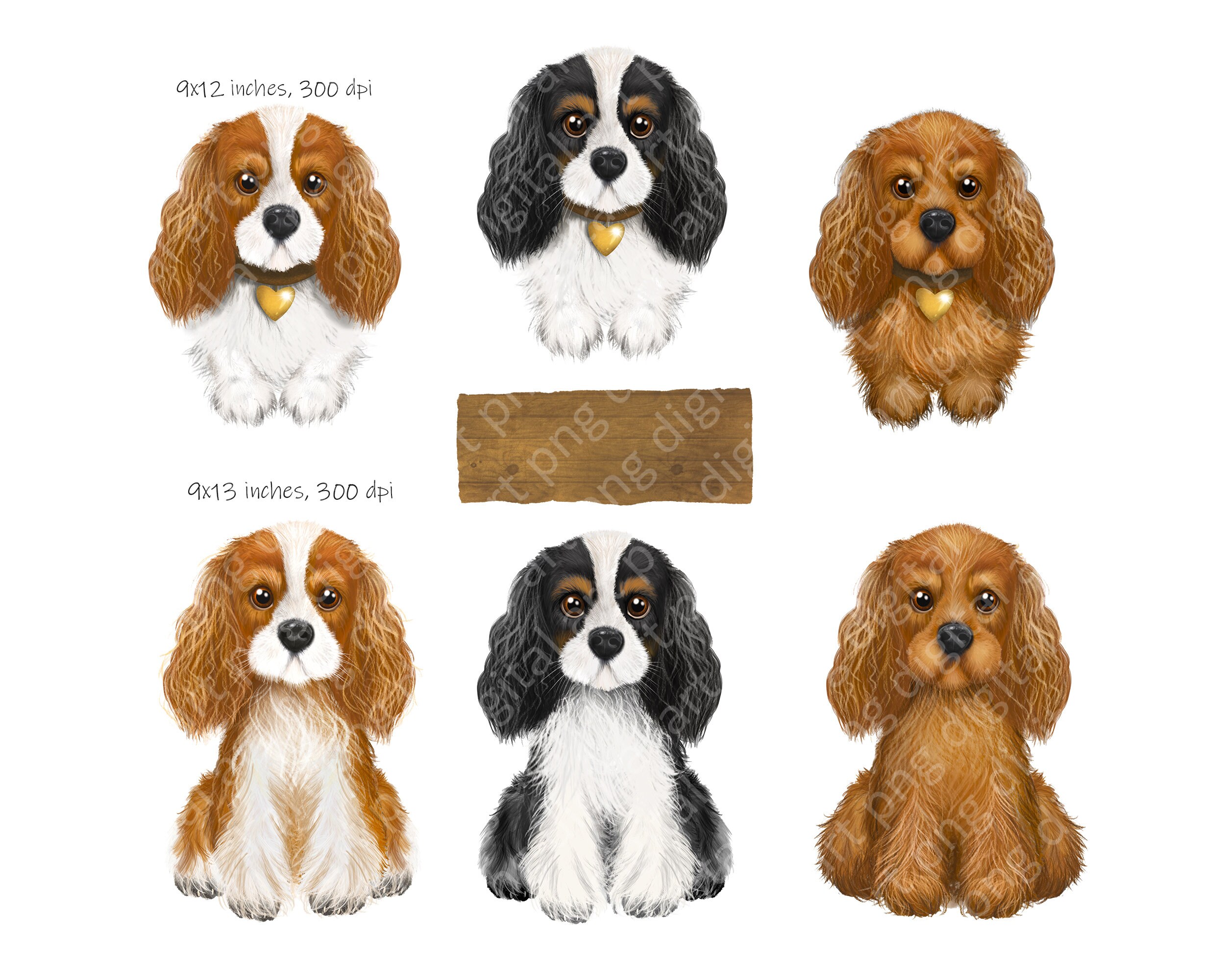 King Charles Spaniel Clipart Png. Gift for Dog Lovers PNG. - Etsy UK