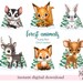 Forest Animals Clipart, Forest Animals Children Print Png, Fox ...