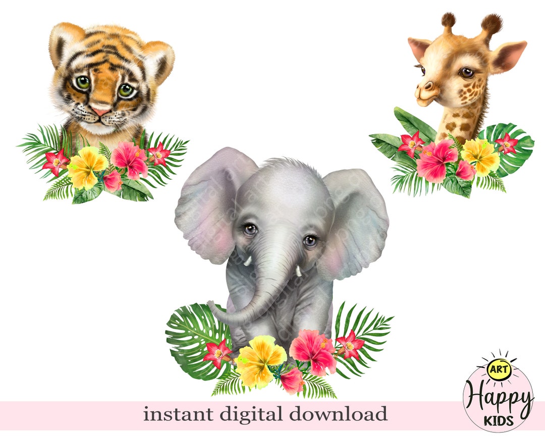 African Animals Png, Safari Animals Sublimation Design, T -shirt ...