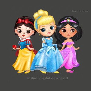 Princess PNG Clipart, Print Cinderella Aurora Ariel Jasmine Belle Snow ...