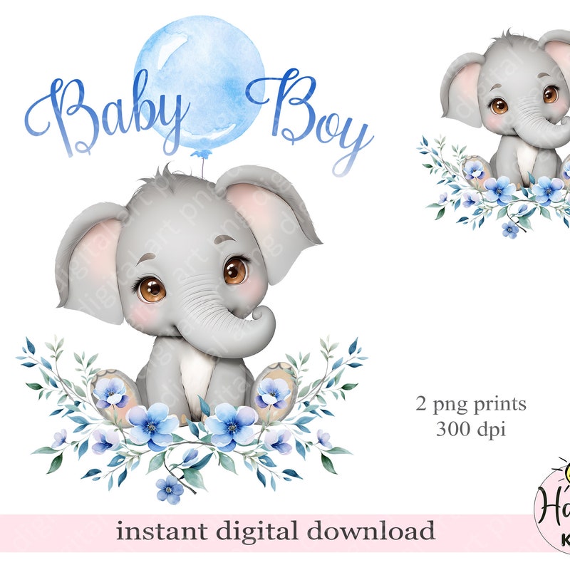 Blue Gray Elephant - Etsy