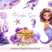 Purple Sea Png Clipart, Little Mermaid Png, Marine Life Png Clipart ...