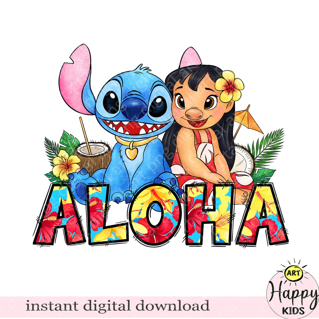 Aloha Stitch Png Print, Cute Stitch, Lilo Stitch Sublimation Design ...