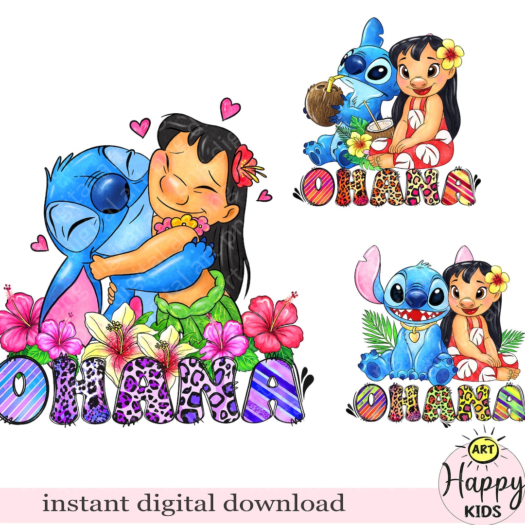Ohana Stitch Png Print, Cute Stitch, Lilo Stitch Sublimation Design ...