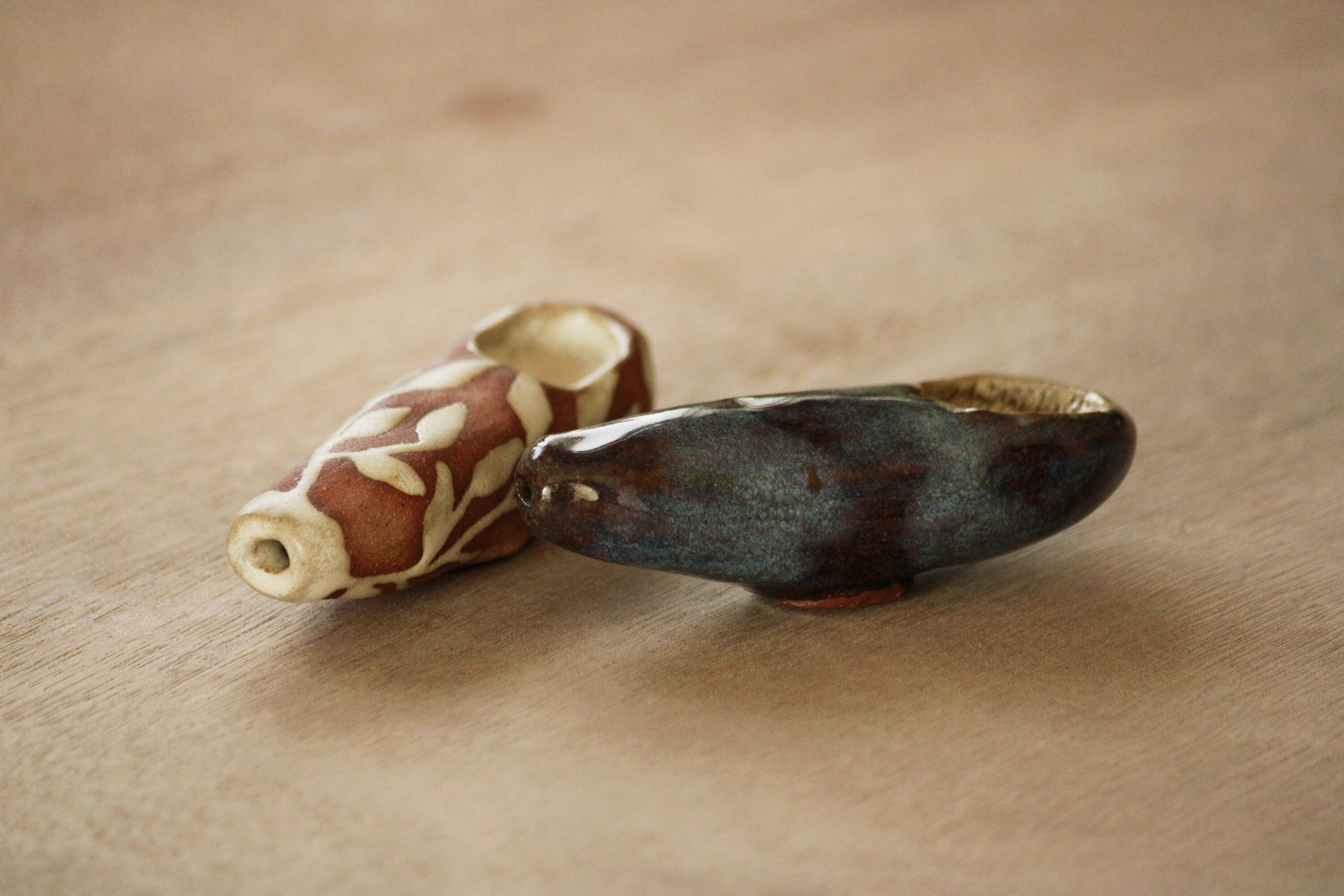 Ceramic Pipes Handmade Smoking Pipes Botanical and Ocean Design Small ...