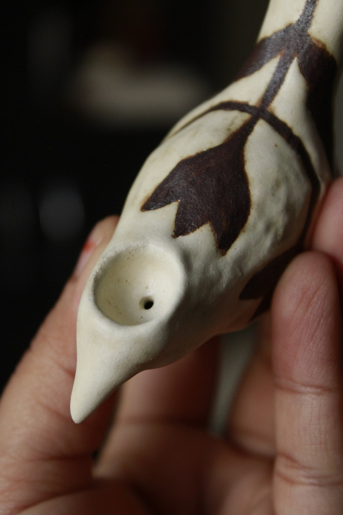Bird Pipe Handcrafted Ceramic Clay Bird Figurine Tobacco Smoking Pipe ...