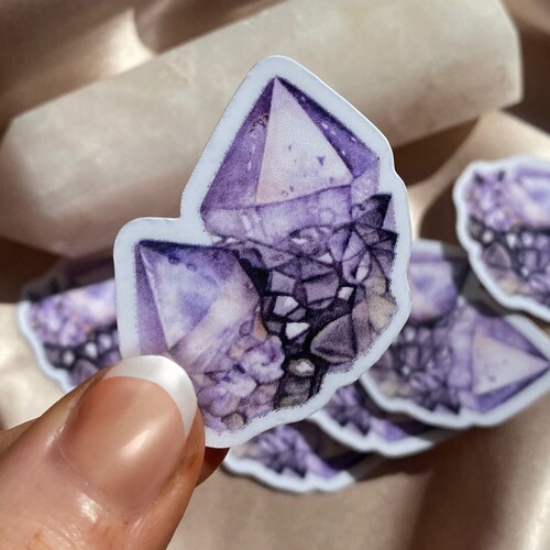 Rose Quartz Vinyl Sticker Pink White Crystal Stickers - Etsy
