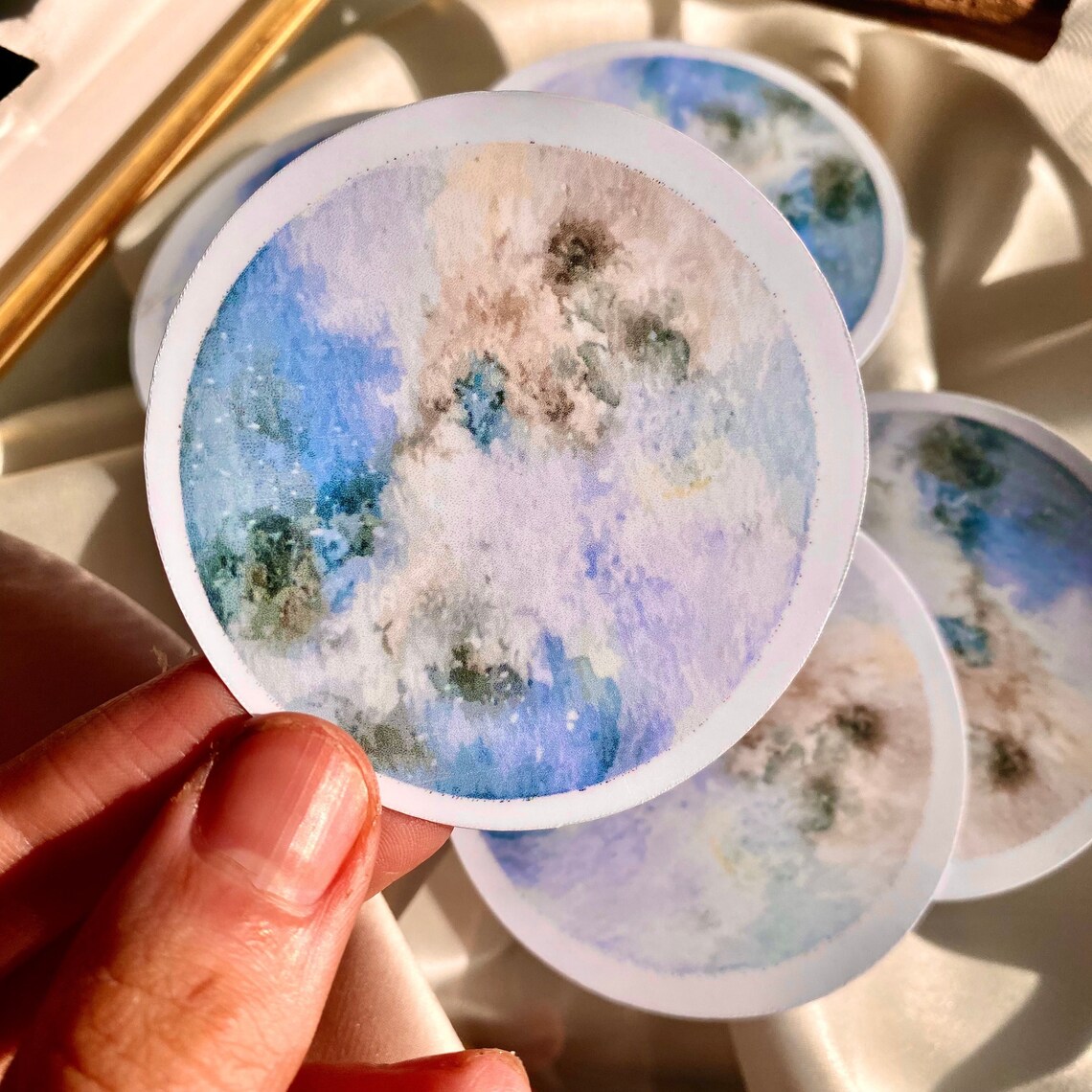 Watercolor Moon Vinyl Sticker | Celestial Laptop Decal - Etsy