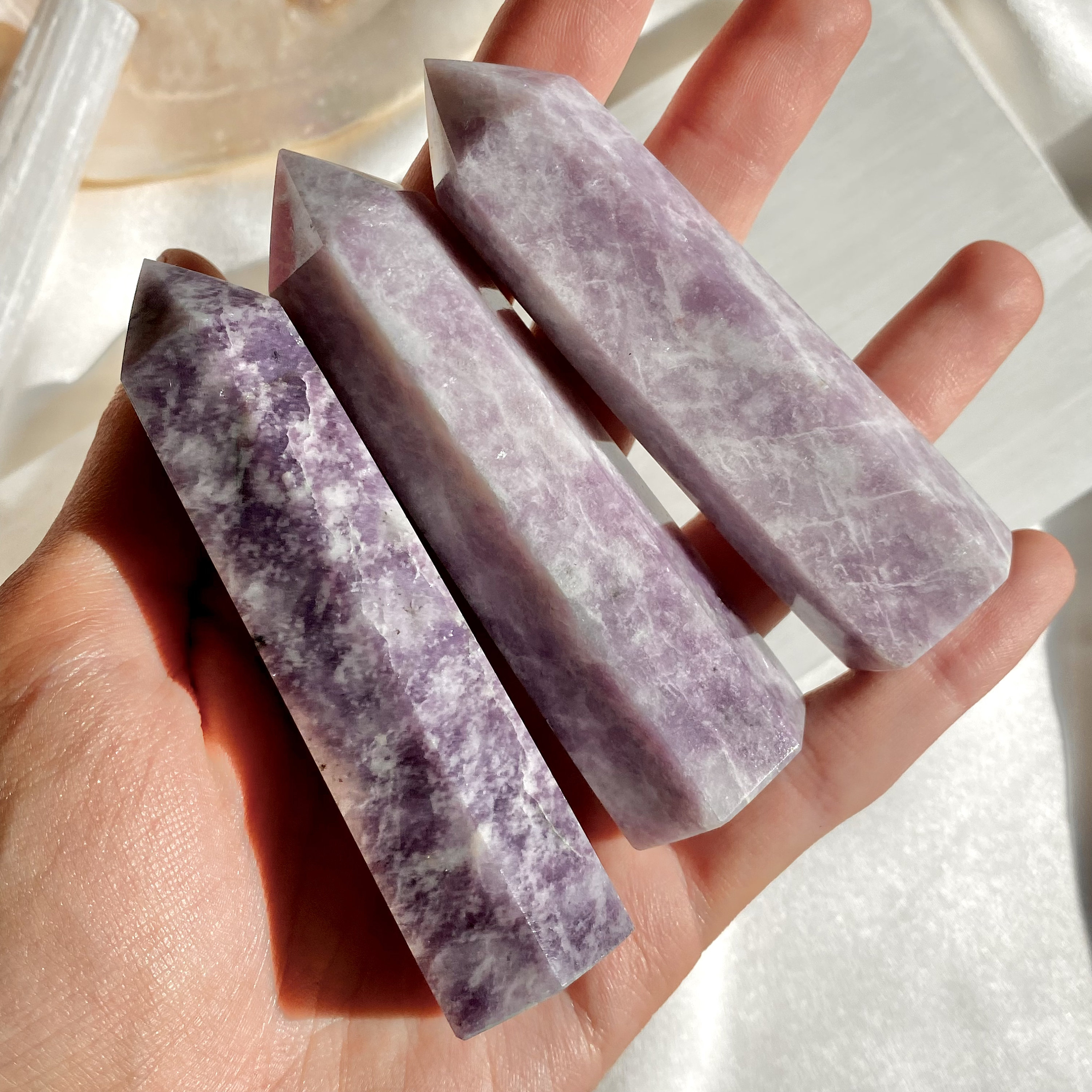 Purple Kunzite Crystal Point | Light Purple Faceted Tower | Magical ...