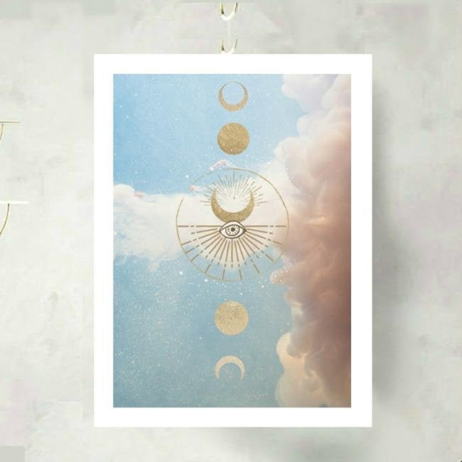 Celestial Moon Phases Art Print | Modern Mysticism Wall Decor - Etsy
