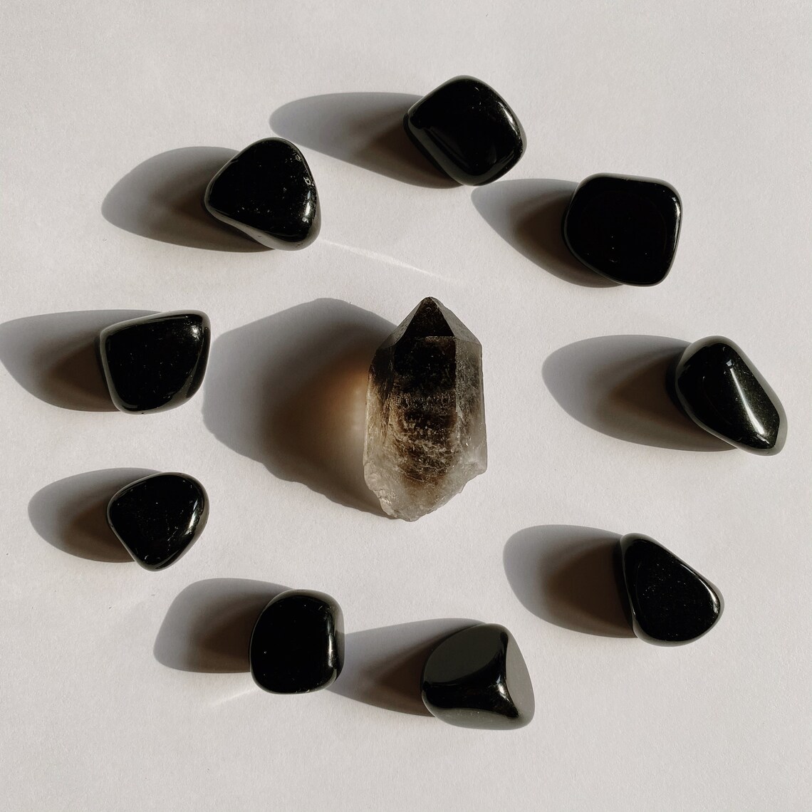 Obsidian Tumbled Stone Black Crystal Mineral Specimen - Etsy