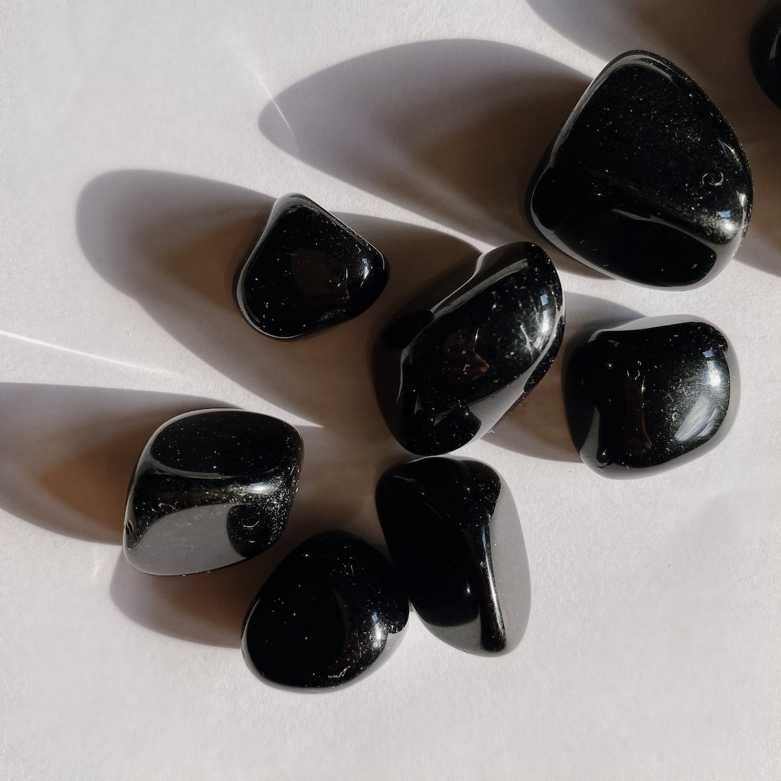 Obsidian Tumbled Stone Black Crystal Mineral Specimen - Etsy
