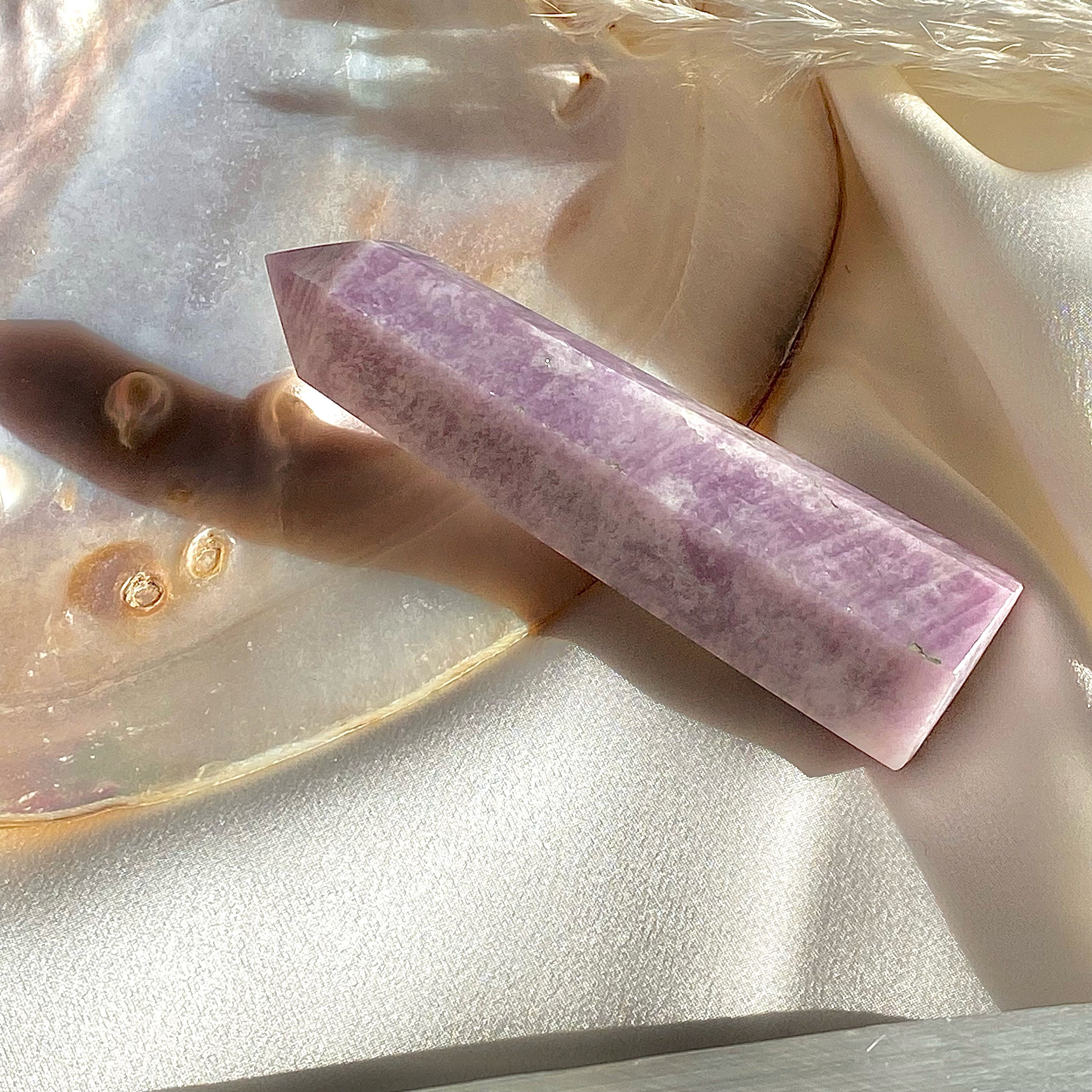 Purple Kunzite Crystal Point | Light Purple Faceted Tower | Magical ...