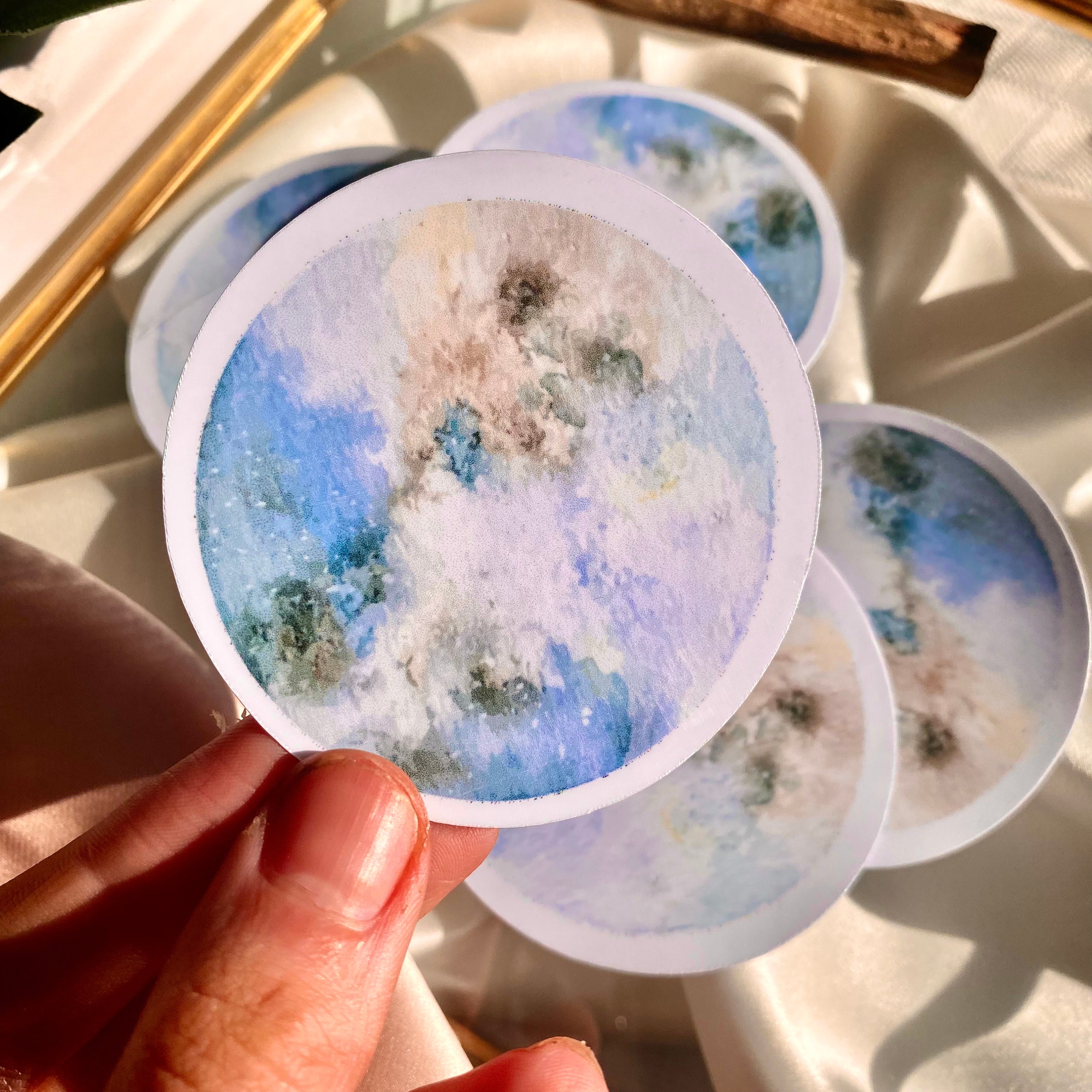 Watercolor Moon Vinyl Sticker | Celestial Laptop Decal - Etsy