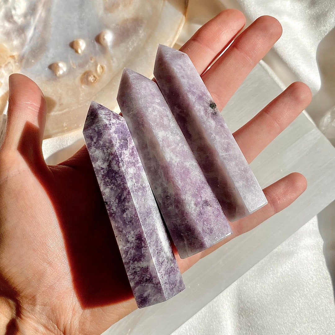 Purple Kunzite Crystal Point | Light Purple Faceted Tower | Magical ...