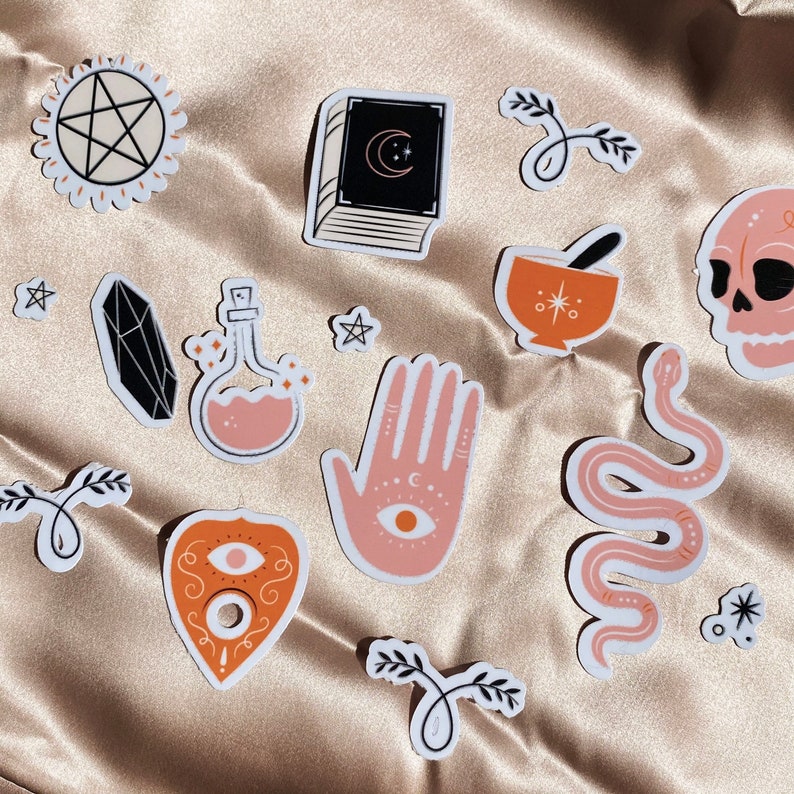 Witchy Palmistry Waterproof Sticker Set | Celestial Vinyl Decals - Etsy ...