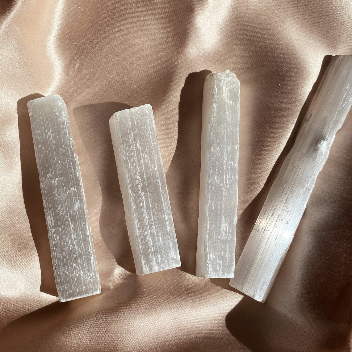 Selenite Stick 4-5 Crystal Silver Gold Mineral - Etsy