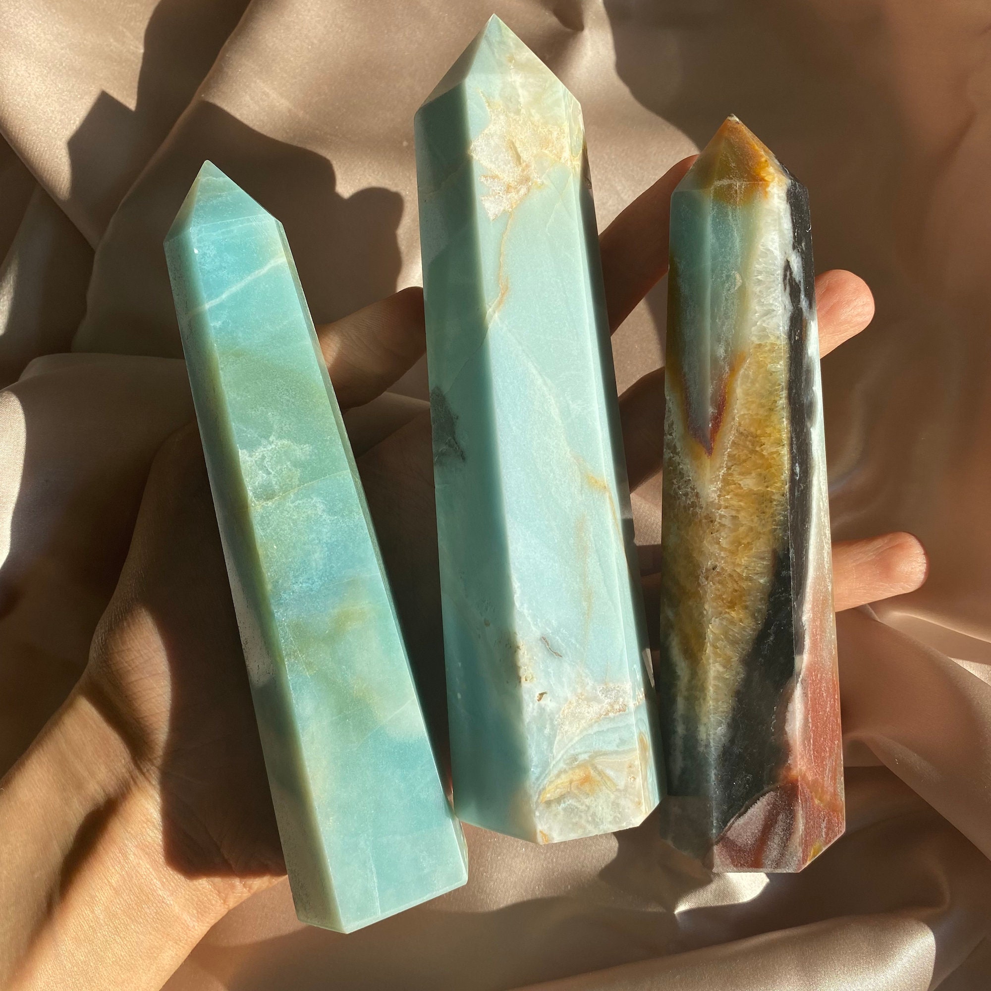 Caribbean Calcite Crystal Tower Large Blue Green Crystal | Etsy