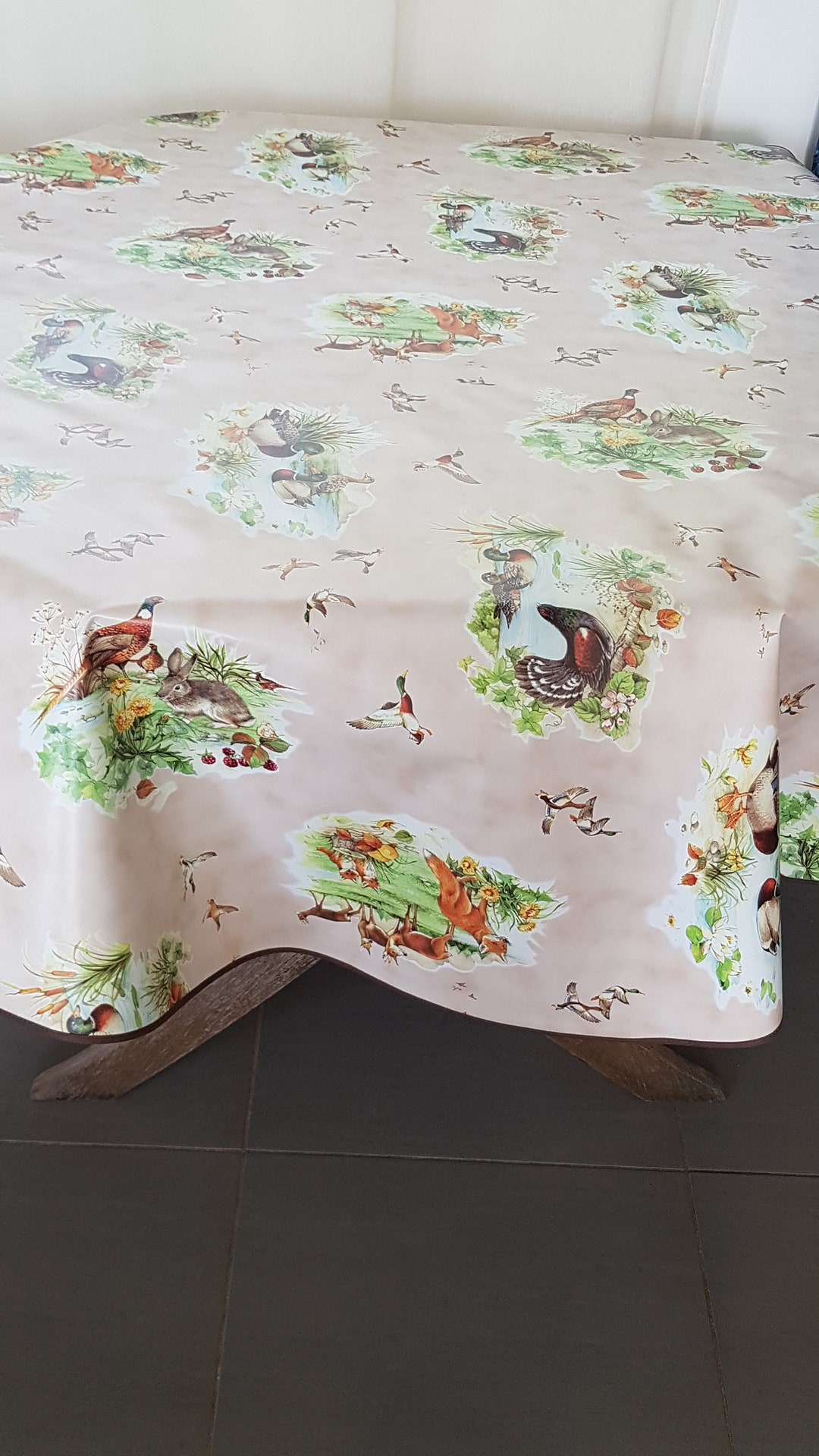 Round Oilcloth 155 Cm Wide countryside - Etsy
