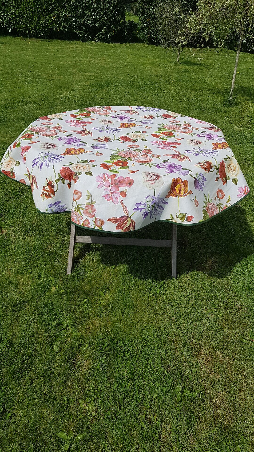 Round Oilcloth 155cm Wide With Flowers. - Etsy