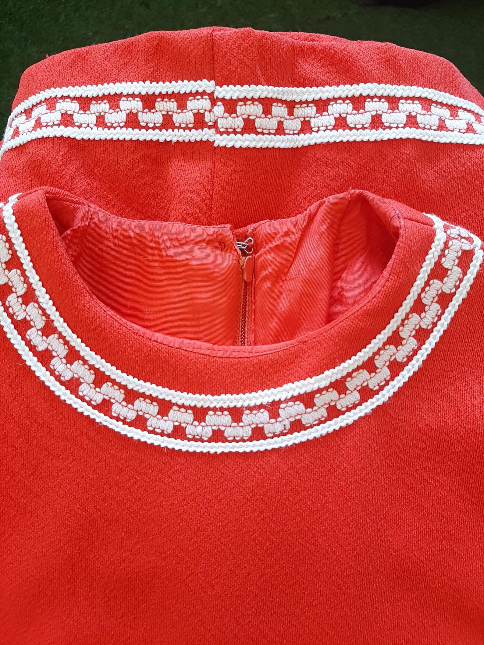 Vintage 60s 70s Red Mod Dress Shift Dress Size M Medium Go Go Dress ...