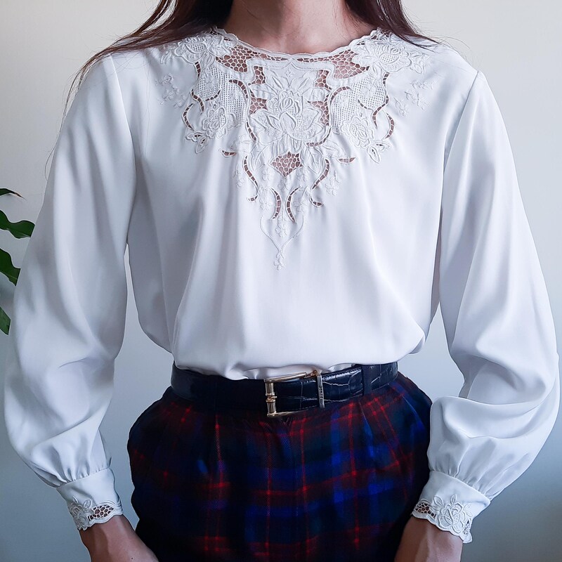 Cutwork Silk Blouse - Etsy