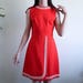 Vintage 60s 70s Red Mod Dress Shift Dress Size M Medium Go Go Dress ...