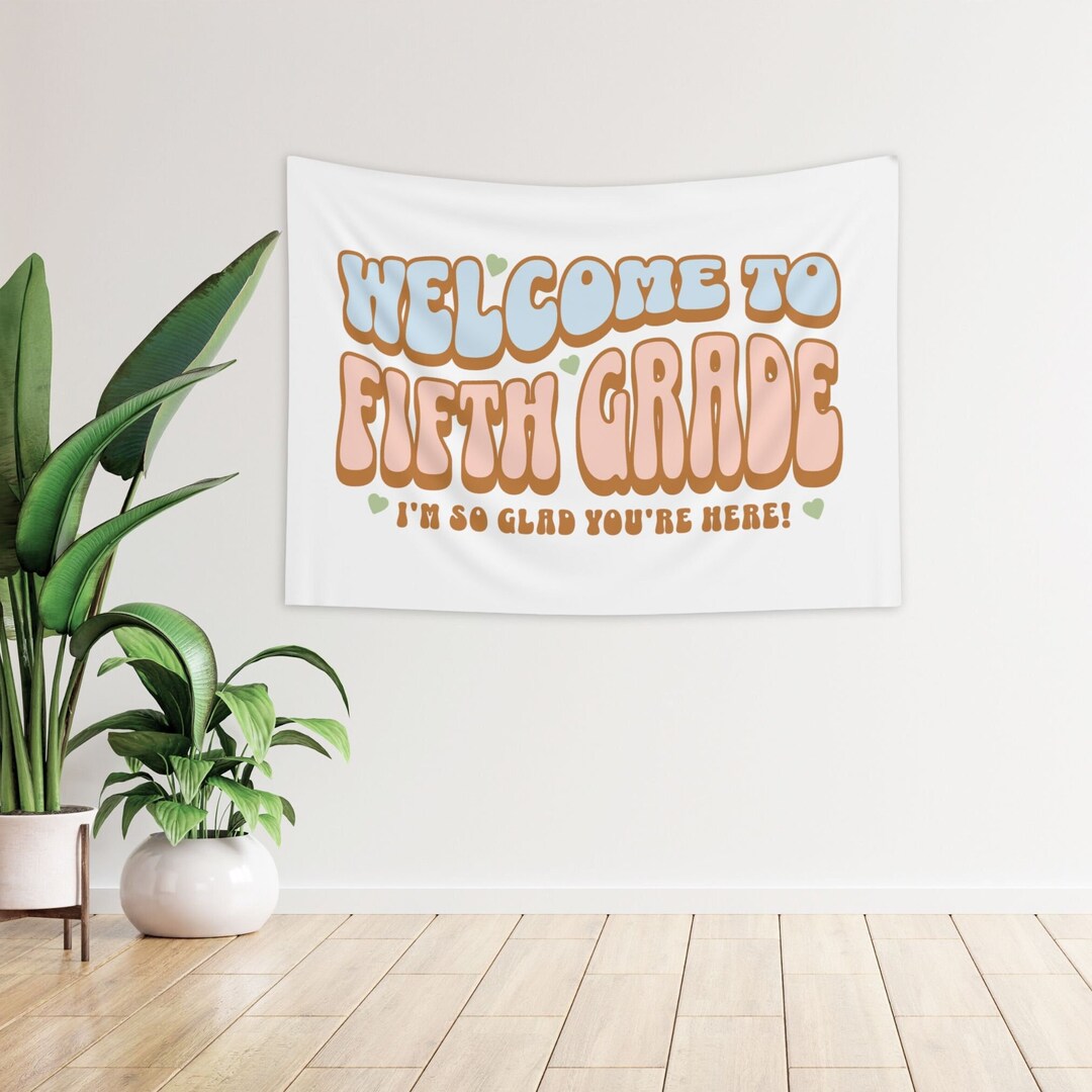 Retro Welcome to Fifth Grade Wall Tapestry Retro Vibes - Etsy