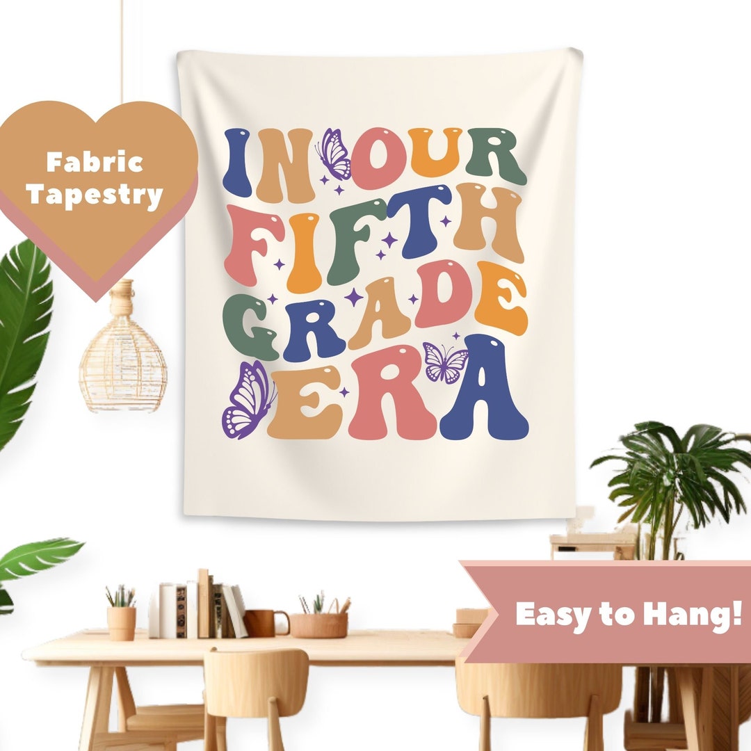 Fifth Grade Classroom Decor, Retro Classroom Tapestry, 5th Grade Wall ...