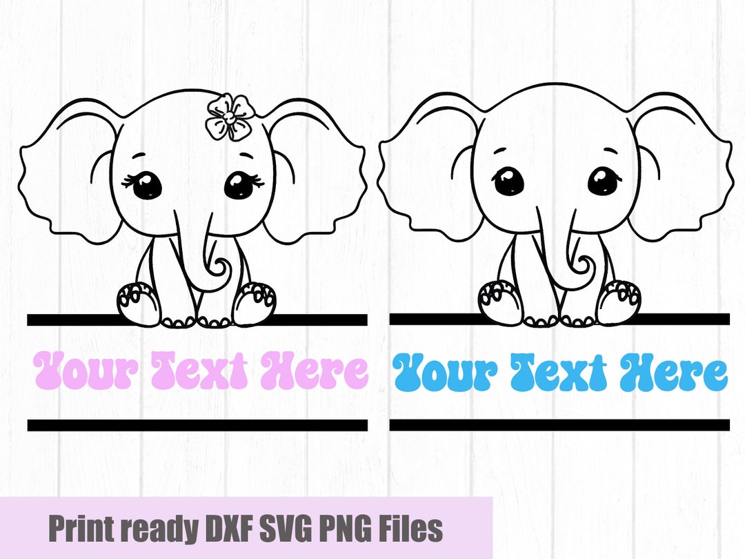 Elephant Monogram SVG, DXF, PNG Split Monogram Name Frame Cricut ...