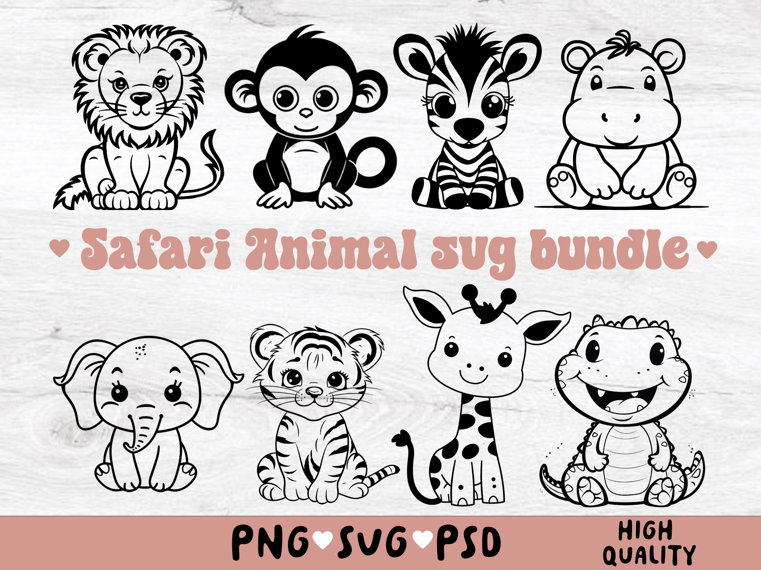 Cute Safari Animals SVG African Jungle Animal Cut File Cricut ...