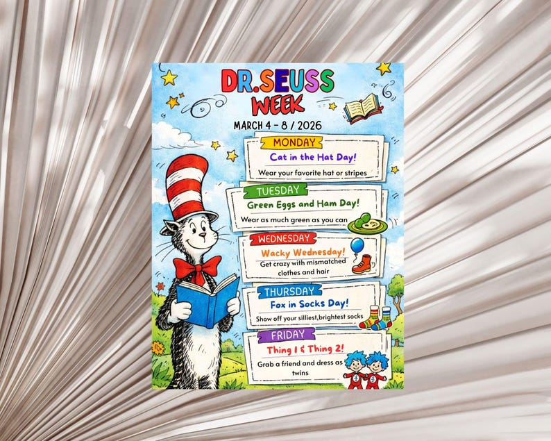 Editable Dr. Seuss Template | School Reading Flyer | Printable ...