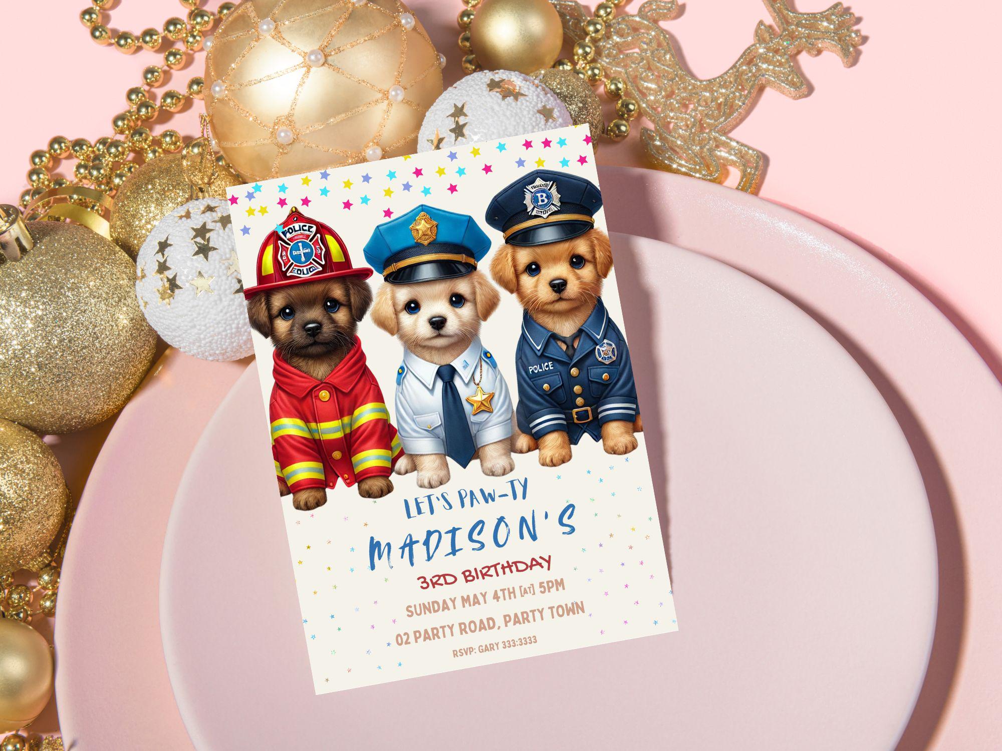Editable Puppy Birthday Invitation Calling All Pups Invitation Time to ...