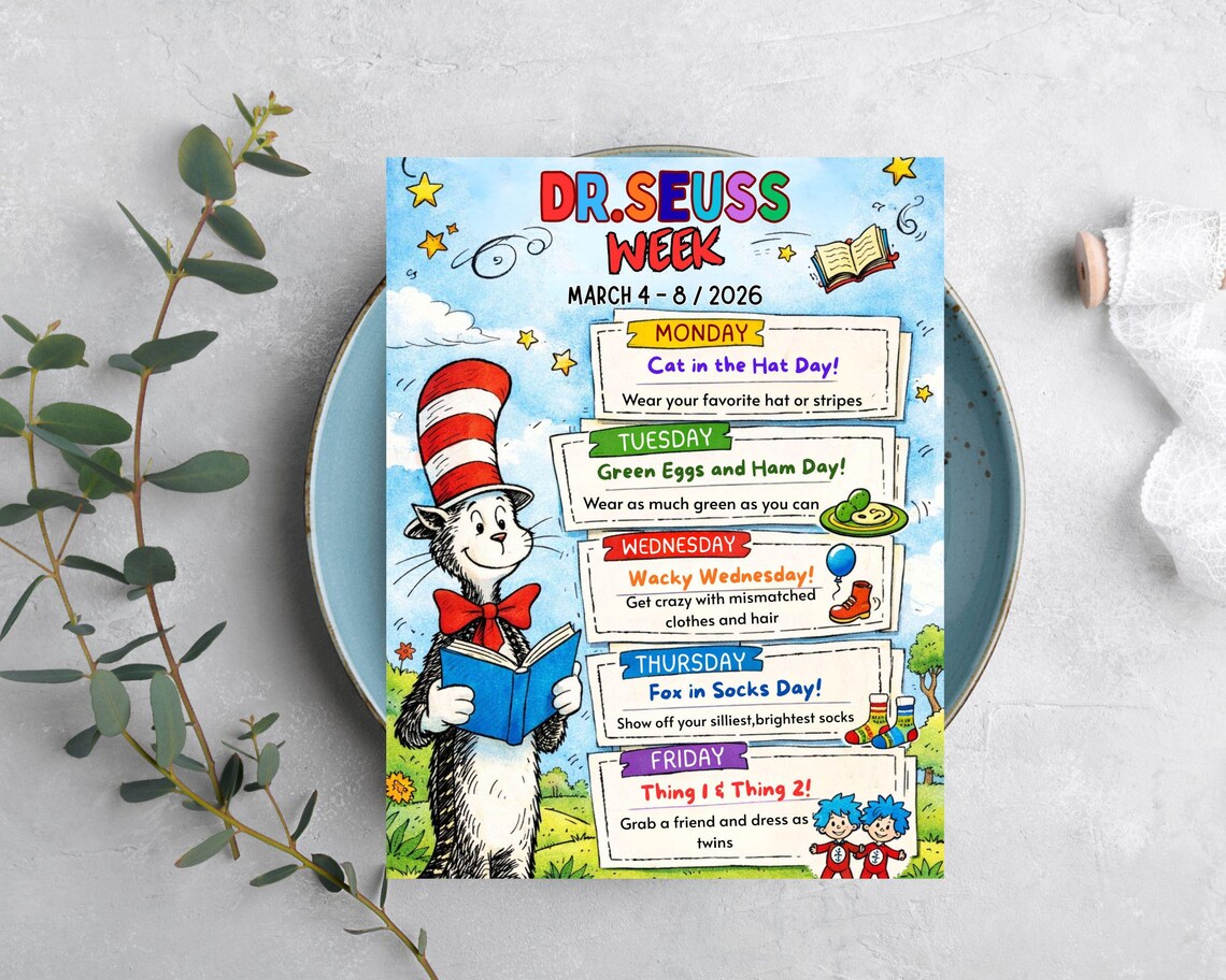 Editable Dr. Seuss Template | School Reading Flyer | Printable ...