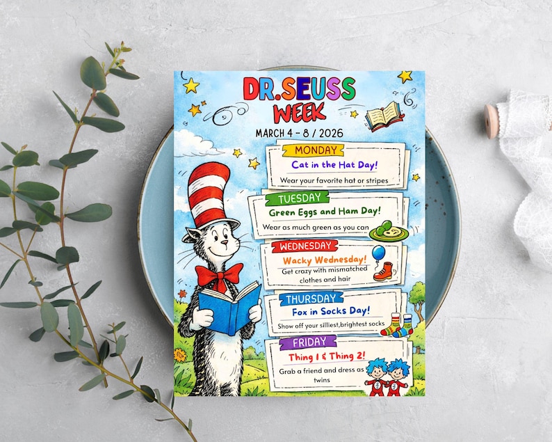 Editable Dr. Seuss Template | School Reading Flyer | Printable ...