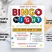 Editable Bingo Night Flyer Template: School Fundraiser Invite (8.5" X ...
